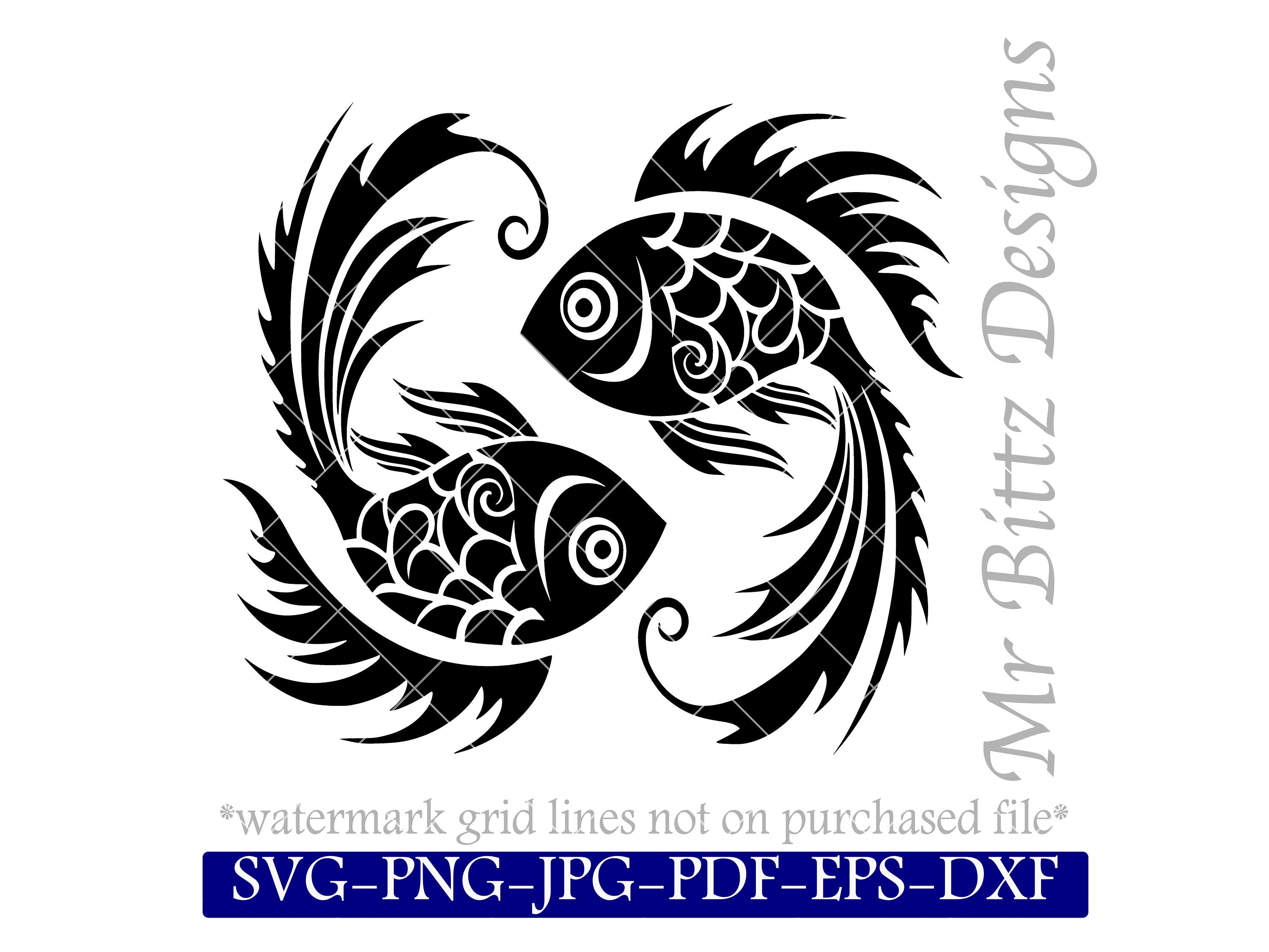 Tribal Pisces Fish Symbol