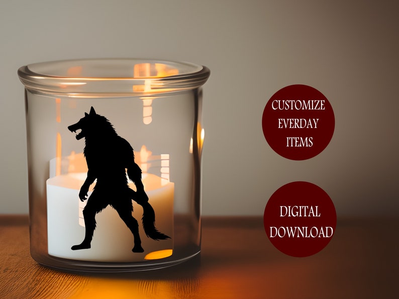 Wolfman SVG, Werewolf DIY Transfer Sticker, Iron on Graphic, Full Moon ...