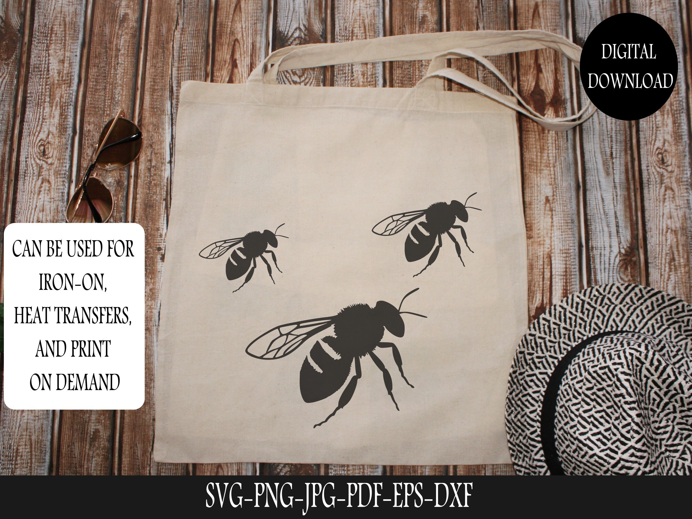 Bee Silhouette Svg, Honey Bee Clipart, Bumble Bee Pdf, Save the Bees File for Cricut, Bee Kind ...