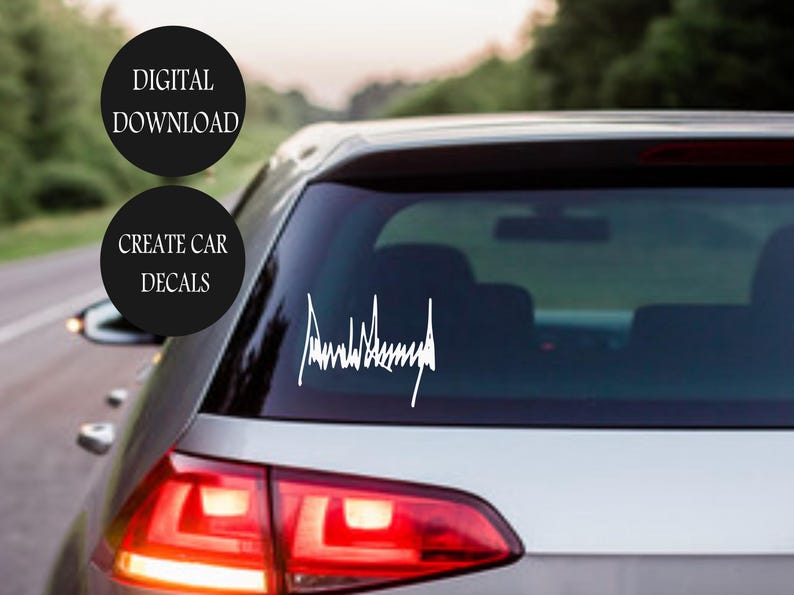 Trump Signature SVG Digital Download, Donald Trump DIY Sticker, Iron-on ...