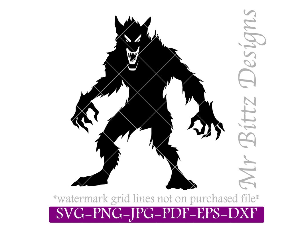 Werewolf SVG, Wolfman DIY Transfer Sticker, Iron on Graphic, Full Moon ...