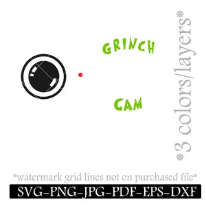 Grinch Cam SVG Christmas Digital Download, Stencil, Iron on Graphic ...