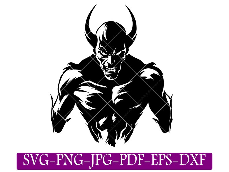 Demon Svg DIY Devil Graphic Devilish Art Edgy Crafting - Etsy