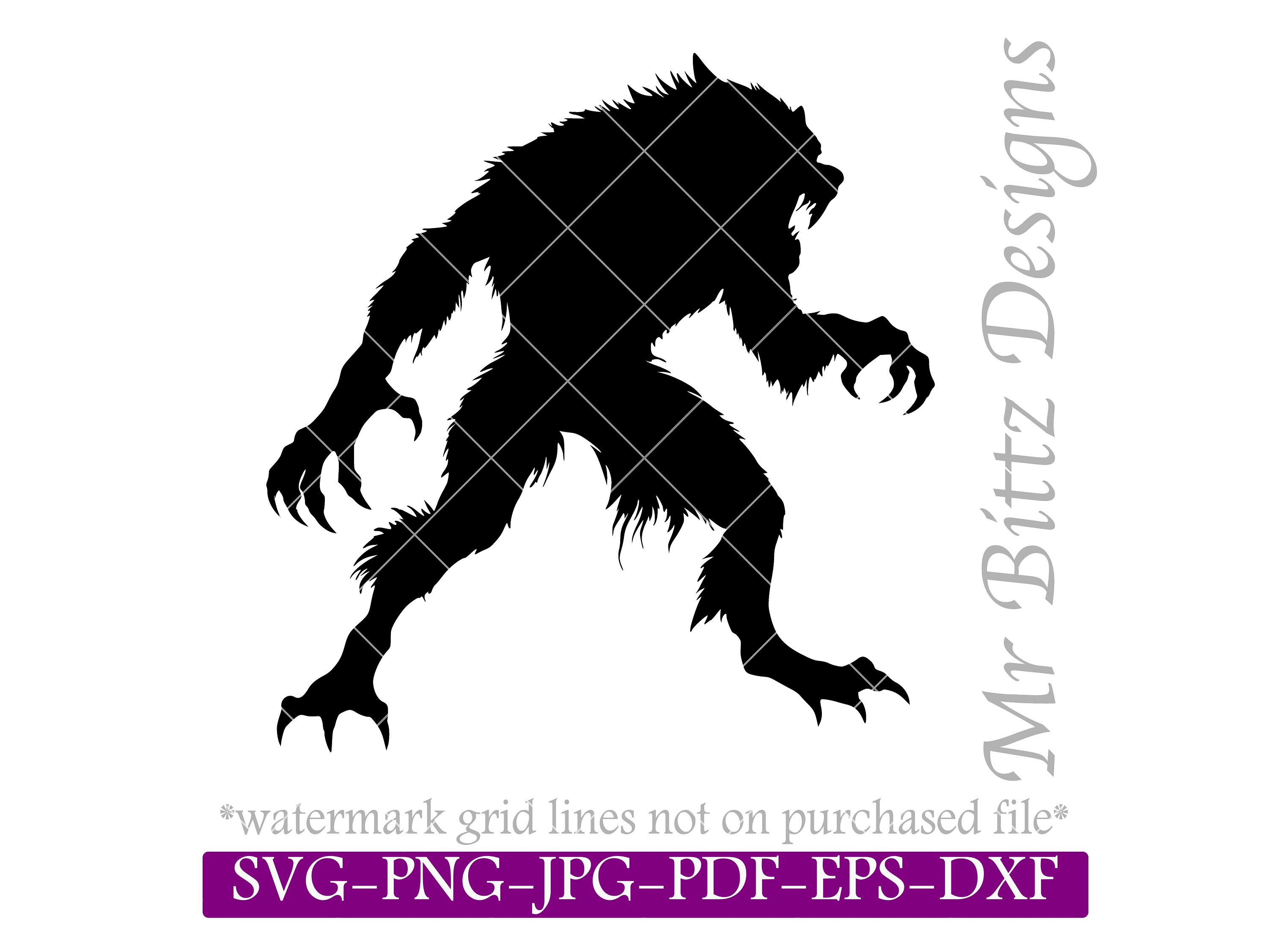 Werewolf SVG, Wolfman DIY Transfer Sticker, Iron on Graphic, Full Moon ...