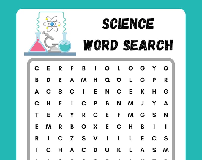 Science Word Search, Printable, Instant Download, PDF - Etsy UK