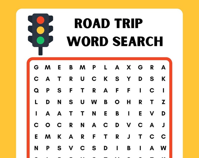 Road Trip Word Search, Instant Download, Printable, PDF - Etsy