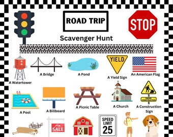 Road Trip Scavenger Hunt Bundle for Kids, Travel Kids Activity ...