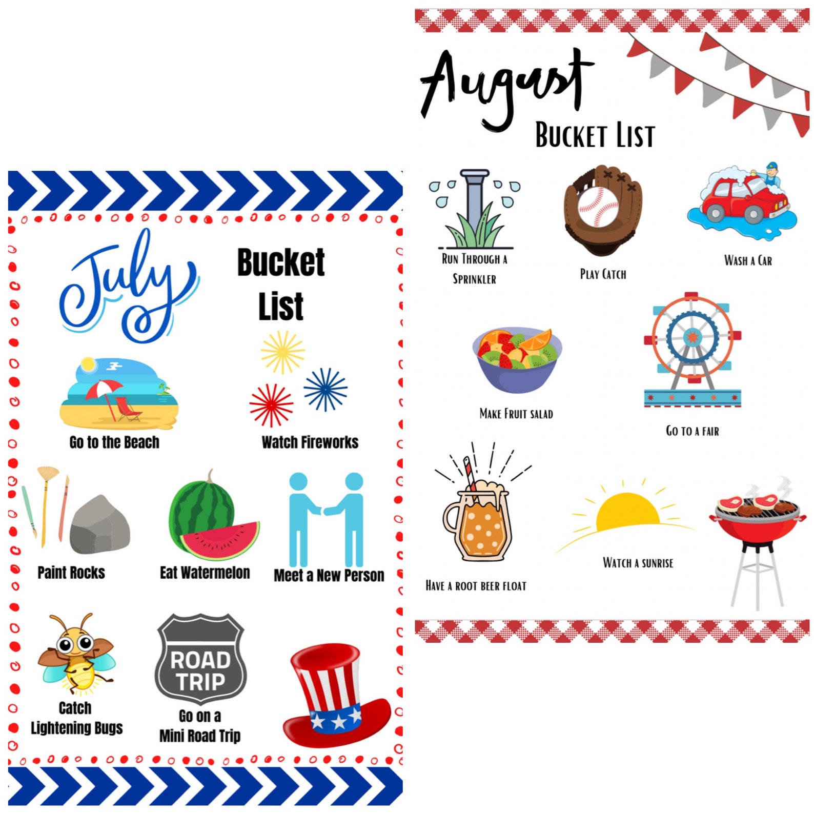 12 Months Bucket List, Printable, Fun for Family - Etsy