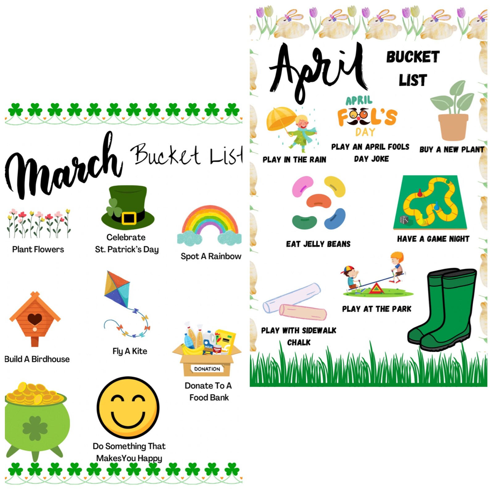 12 Months Bucket List, Printable, Fun for Family - Etsy
