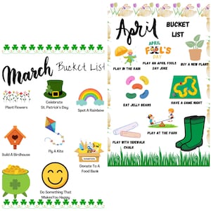 12 Months Bucket List, Printable, Fun for Family - Etsy