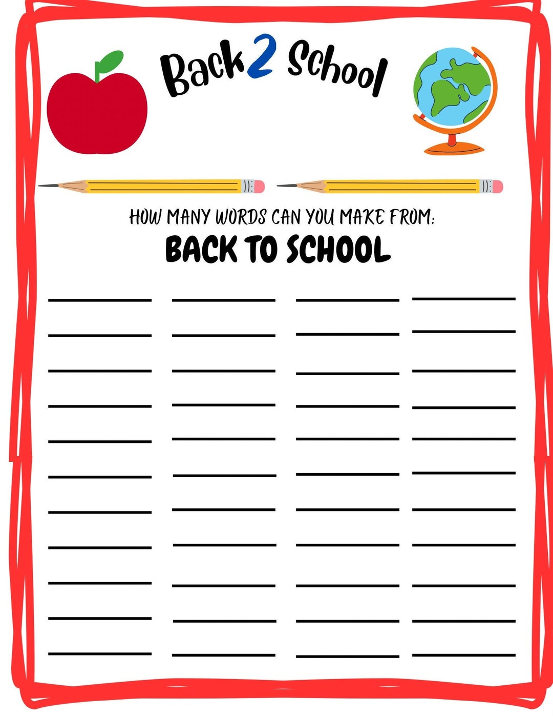 Back to School Scrabble Game, Instant Download, Printable, PDF - Etsy