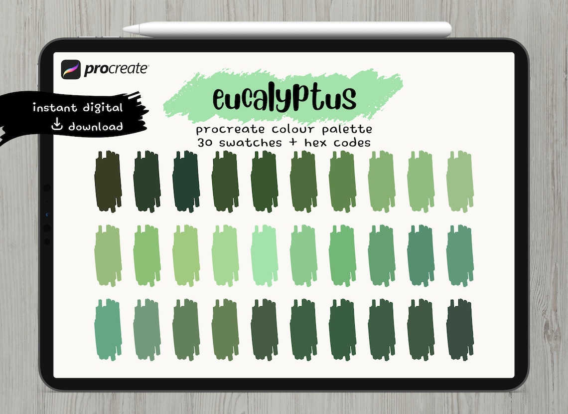 Eucalyptus Procreate Palette And Hex Codes File [digital Download For