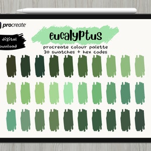 Eucalyptus Procreate Palette & Hex-codes File [digital Download for ...