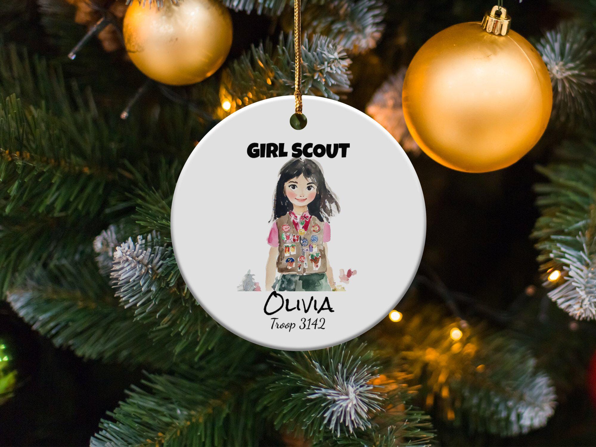 Custom Girl Scout Ornament Personalized Name and Troop Number Unique ...