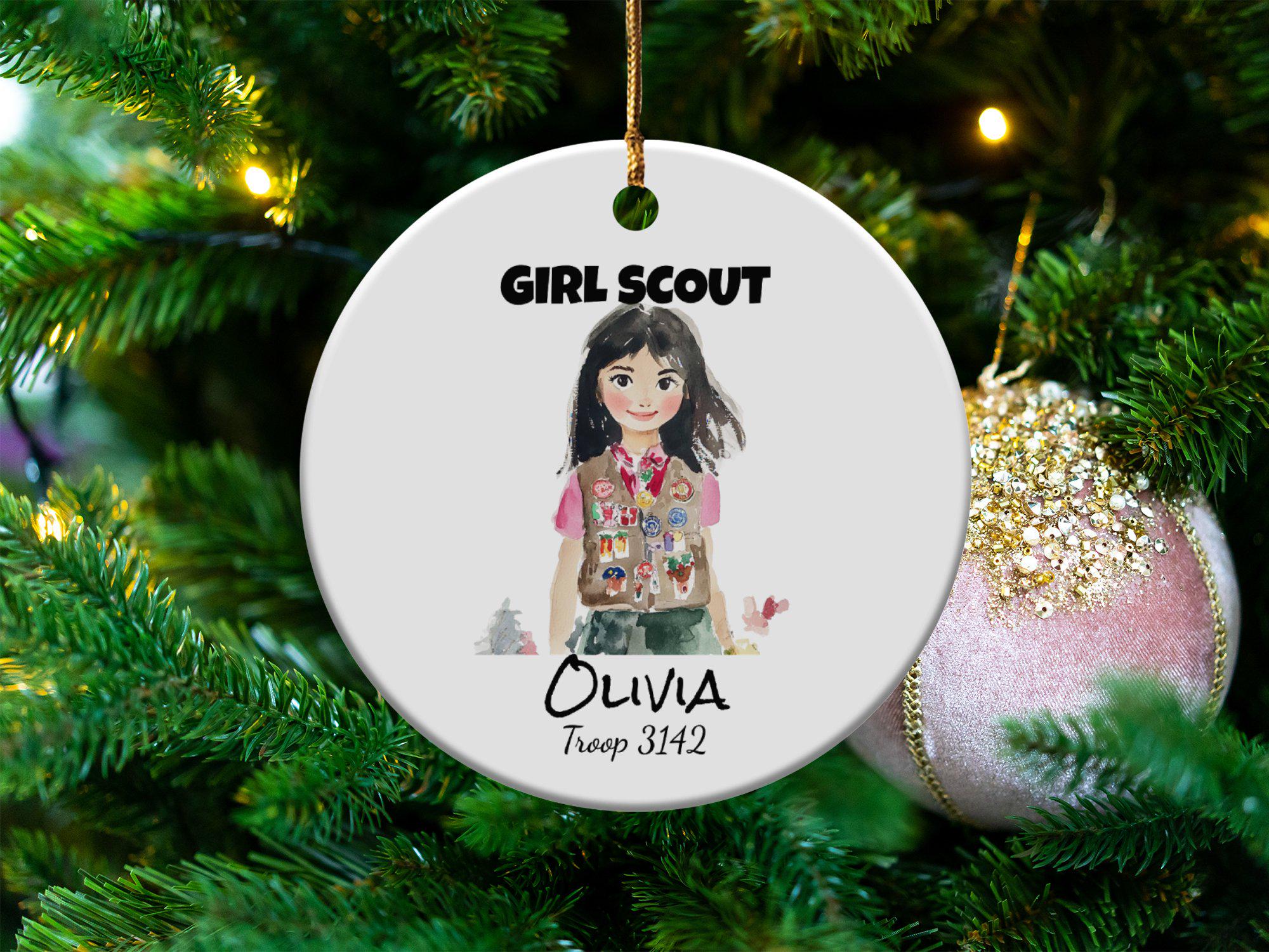 Custom Girl Scout Ornament Personalized Name and Troop Number Unique ...