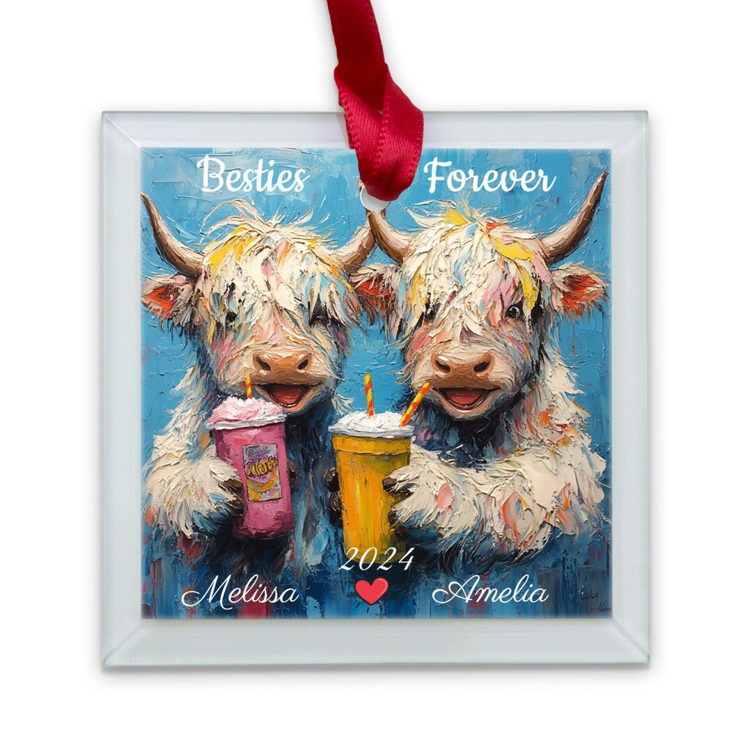 Personalized Highland Cow Custom Ornament Bestie Better Together Best ...