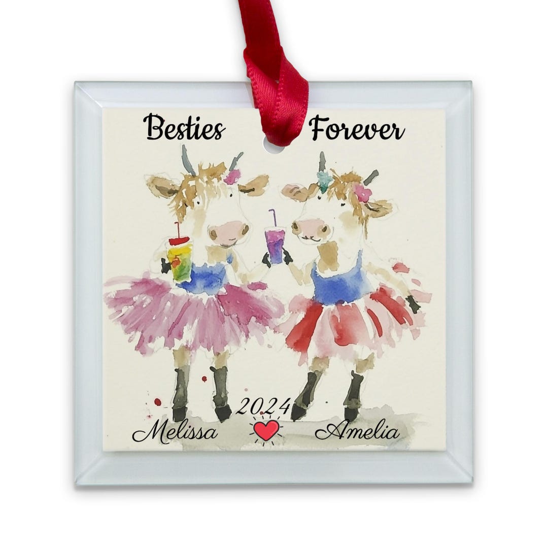 Personalized Highland Cow Custom Bestie Ornament, Better Together Best ...