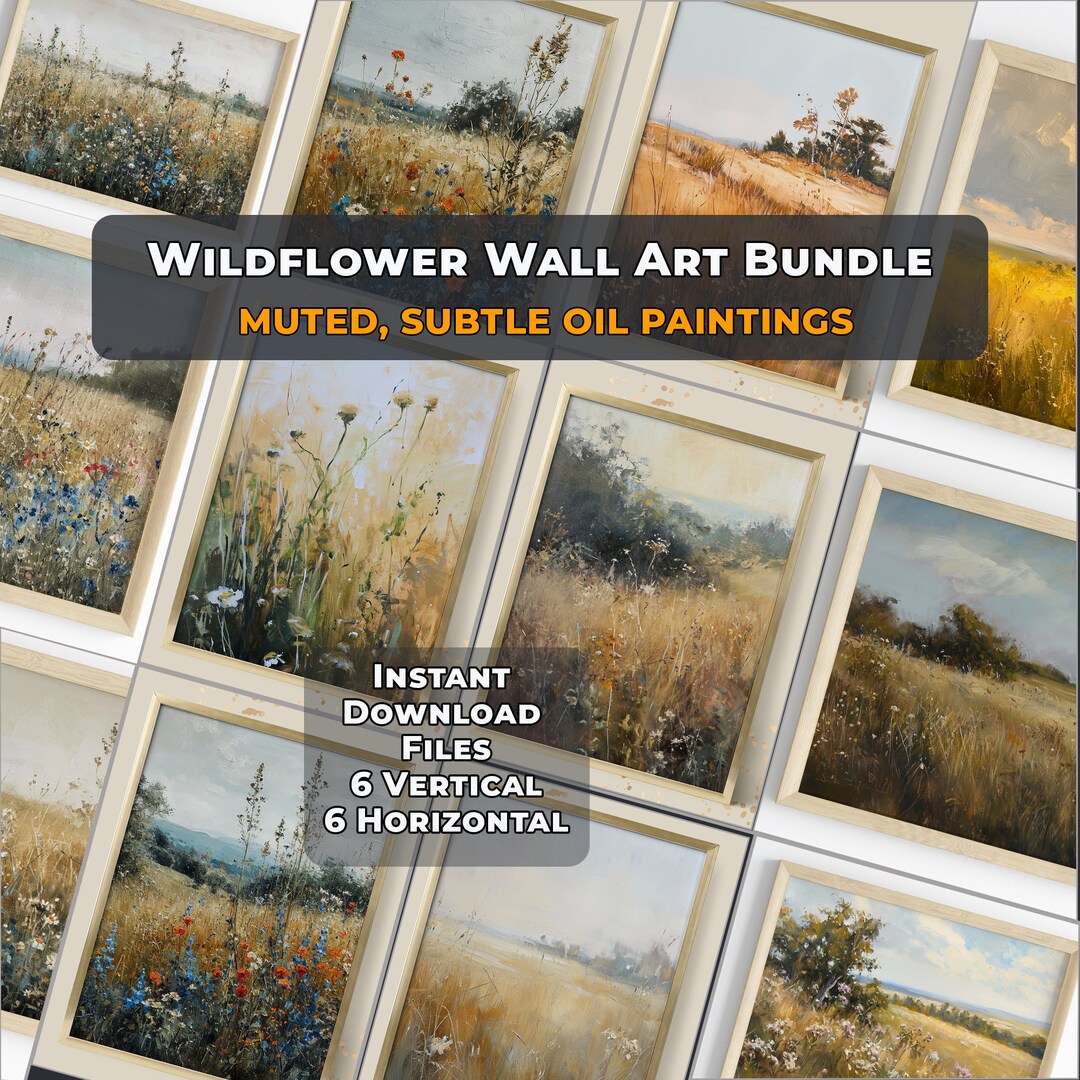 Wildflower Field Muted Wallart-print-wallart-print-art Mega Bundle ...