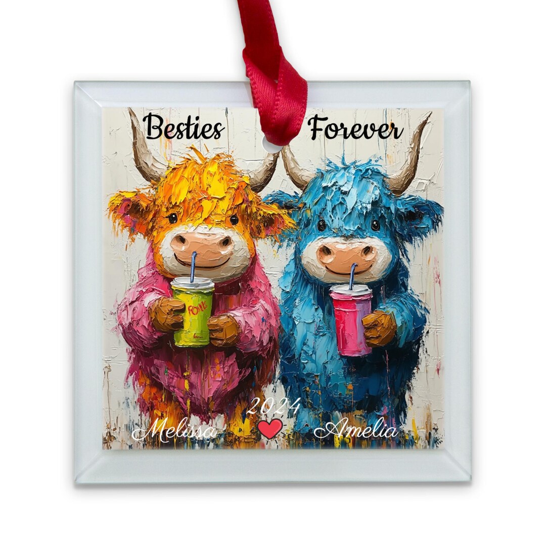 Personalized Highland Cow Bestie Custom Better Together Best Friends ...