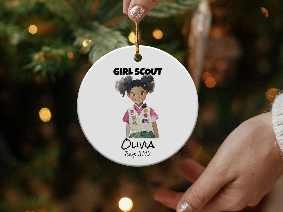 Girl Scout Personalized Ornament, Custom Name and Troop Decoration ...