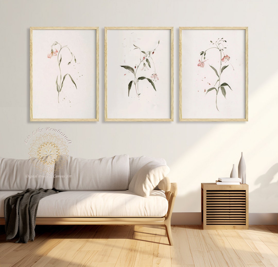 Spring Wildflowers Trio Wall Art, Elegant Floral Prints, Botanical ...