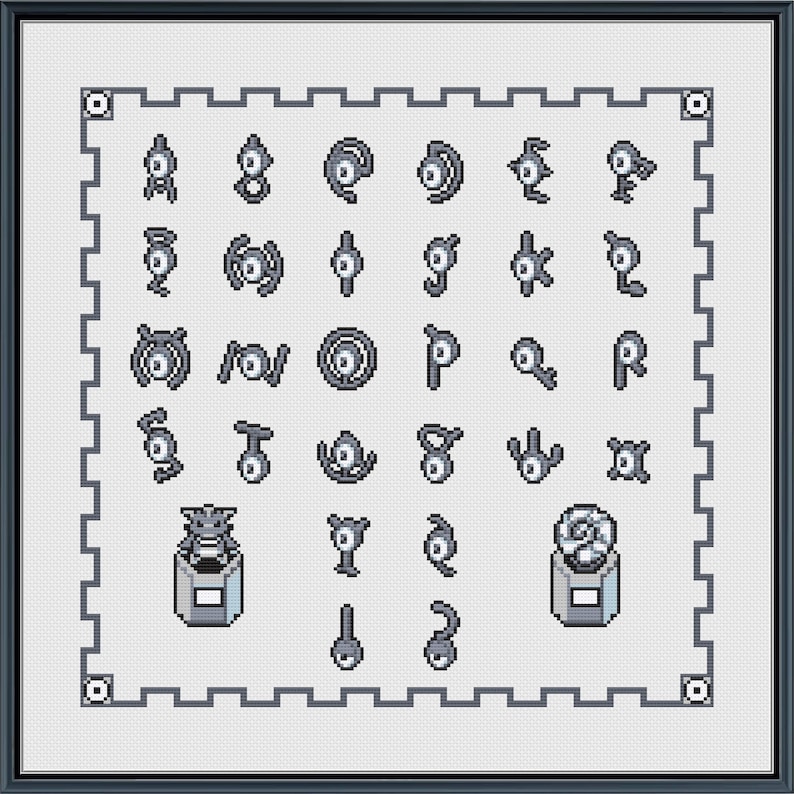 Pokemon Cross Stitch - Unown Alphabet PDF - Etsy