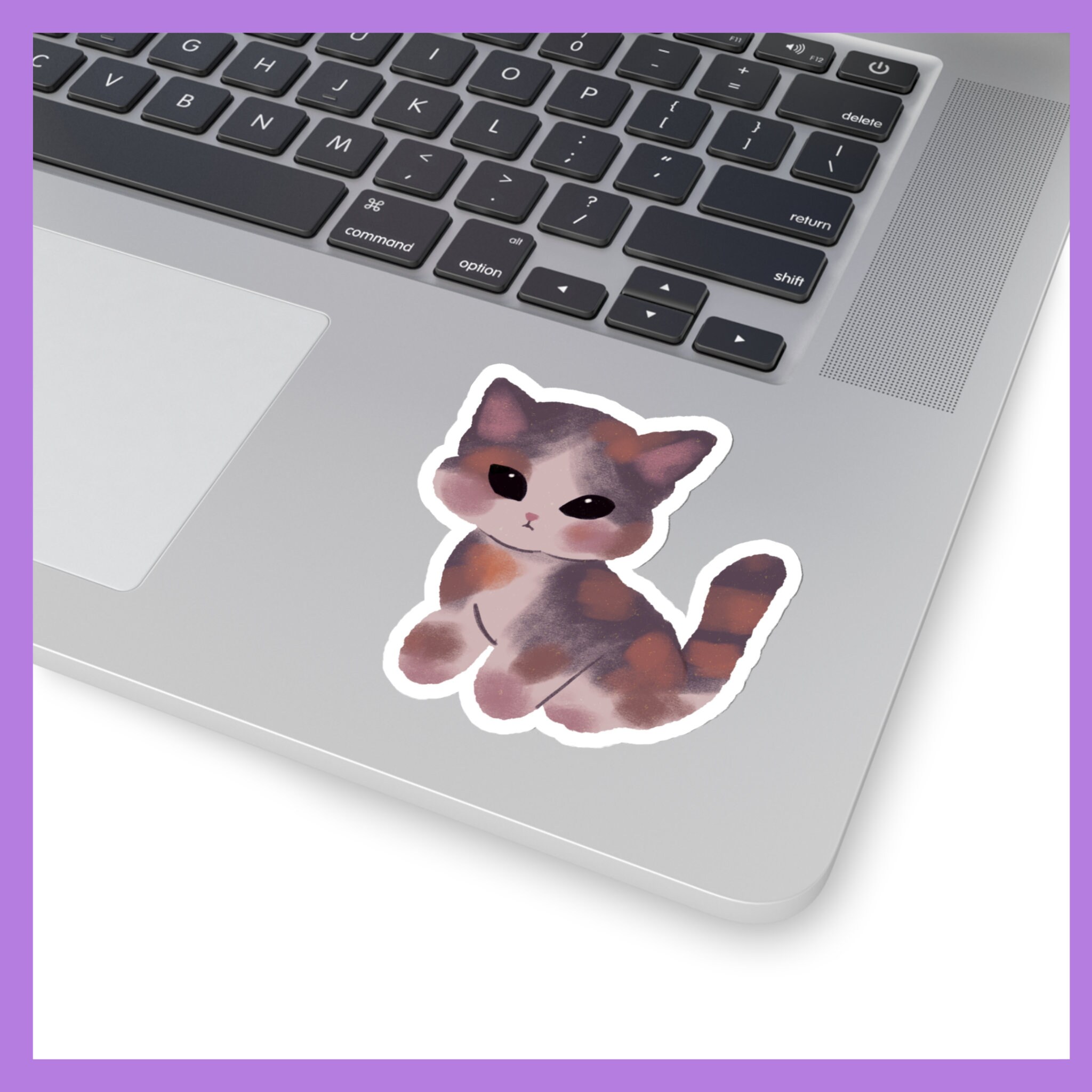 Calico Cat Sticker Cute Cat Sticker Vintage Sticker Cat Kitten Sticker Retro Cat Sticker