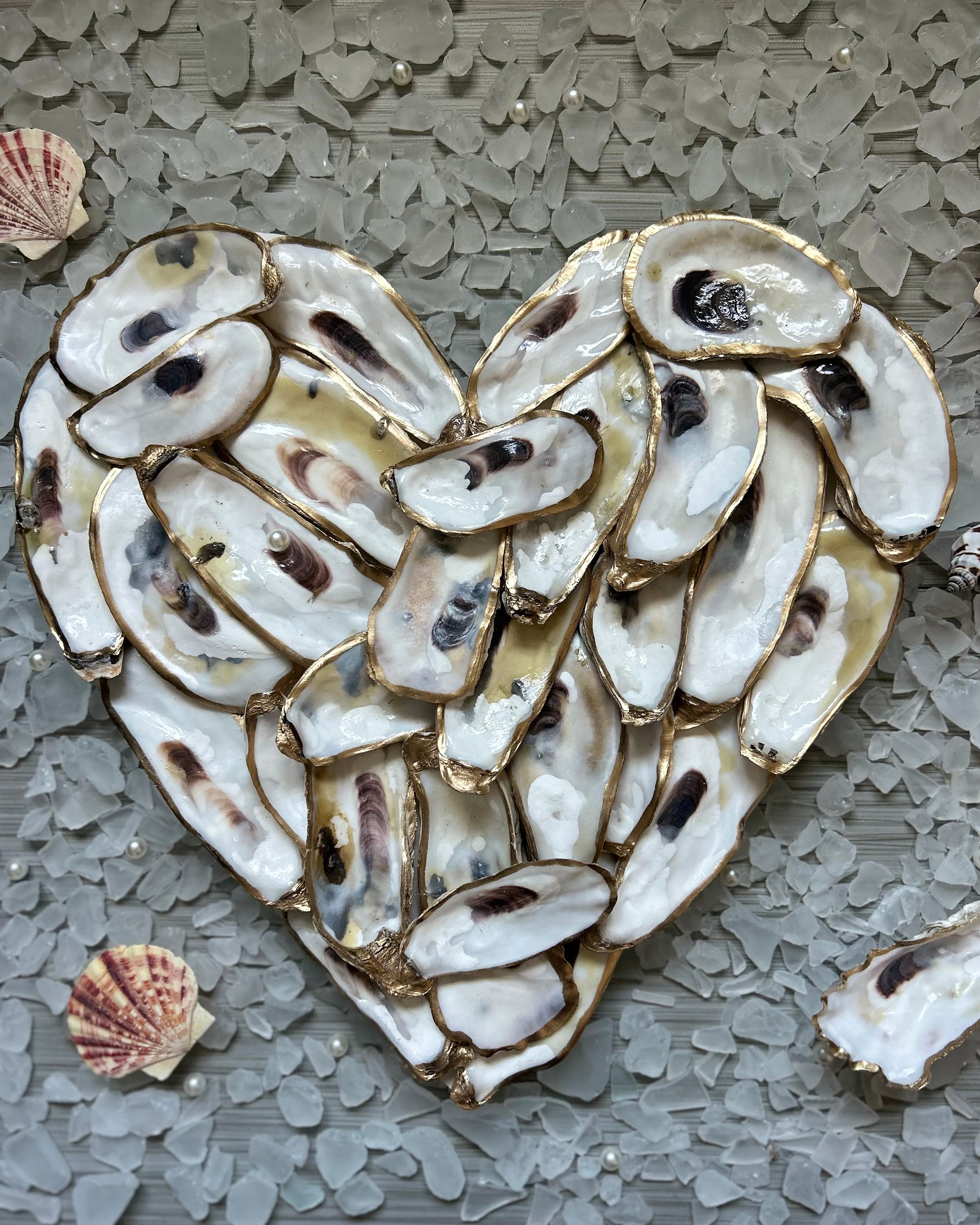 Natural Oyster Shell Heart Wall Decor - Etsy