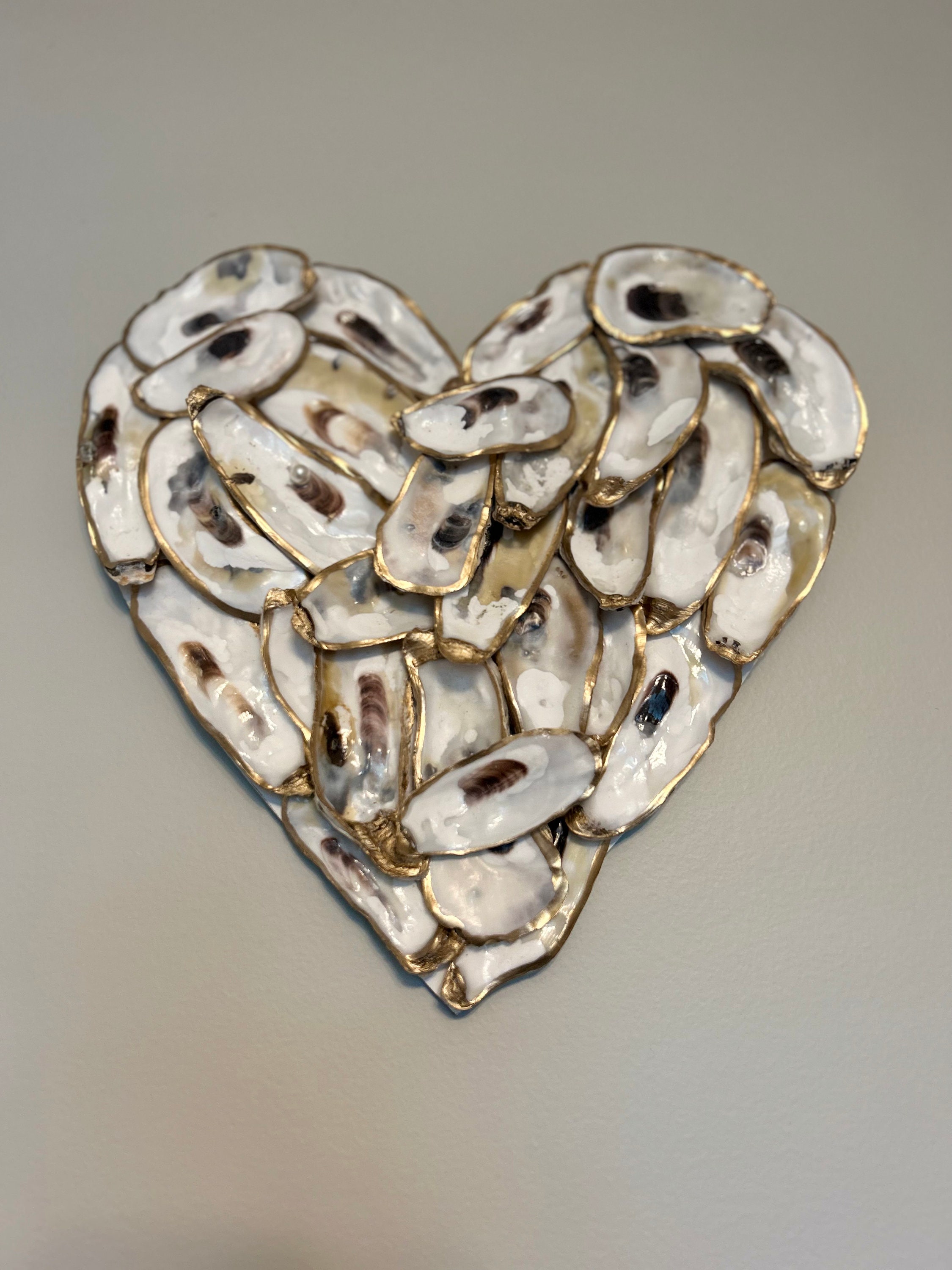 Natural Oyster Shell Heart Wall Decor - Etsy