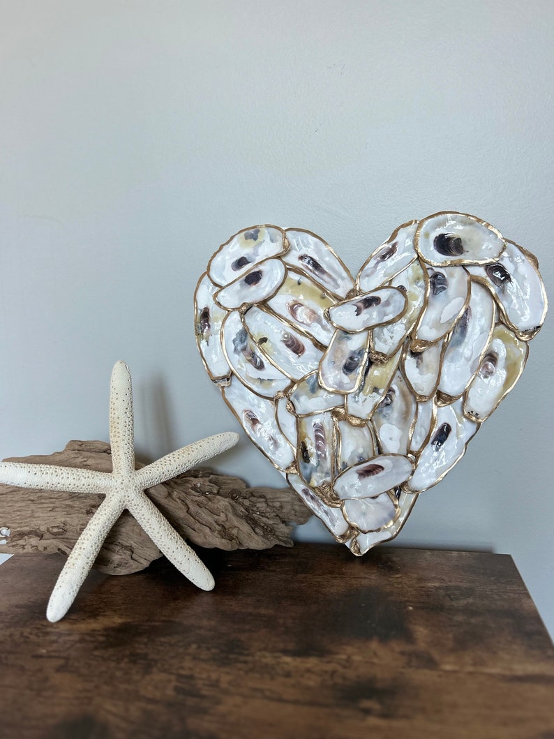 Natural Oyster Shell Heart Wall Decor - Etsy