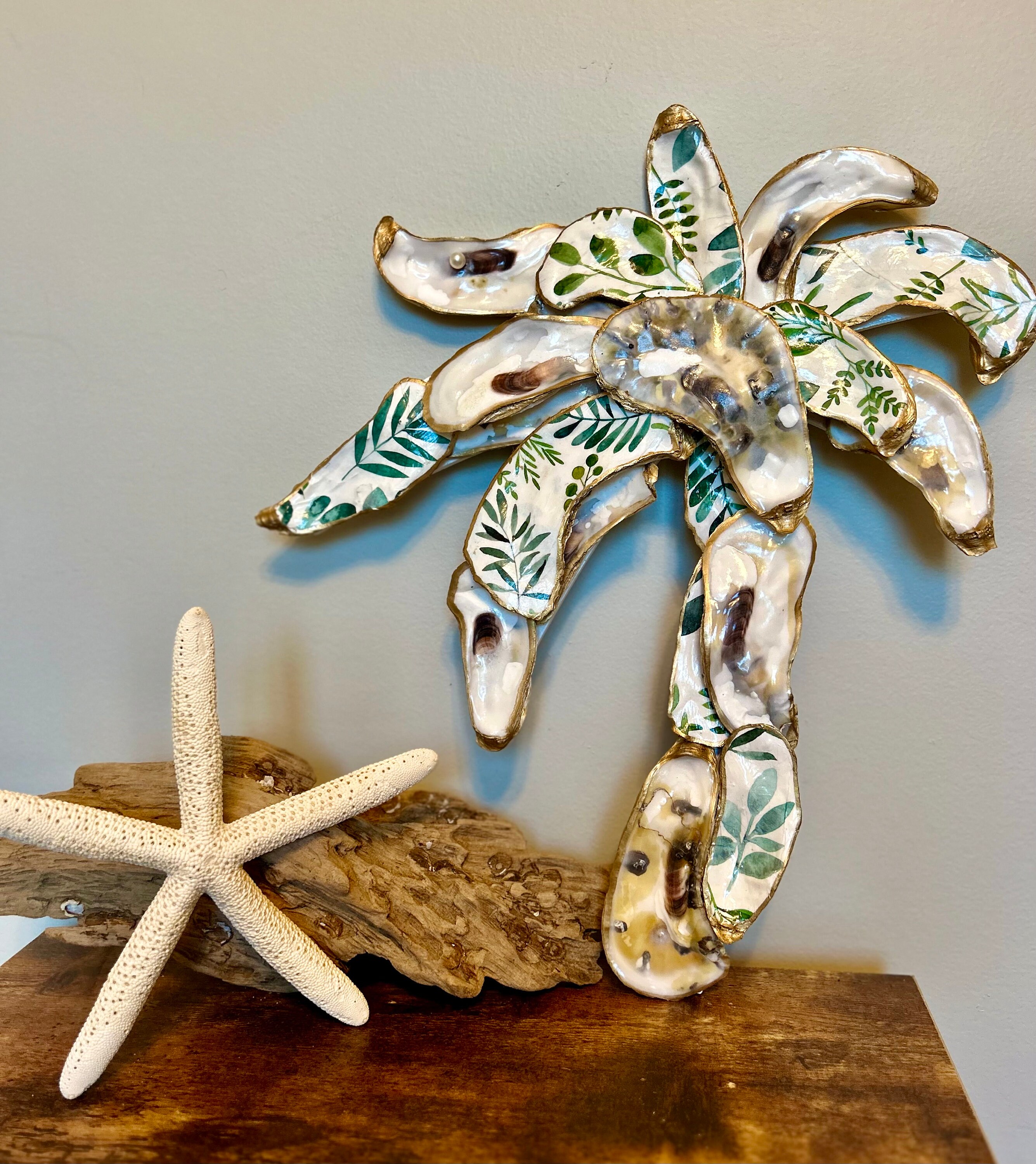 Oyster Shell Palm Tree Wall Hanging - Etsy