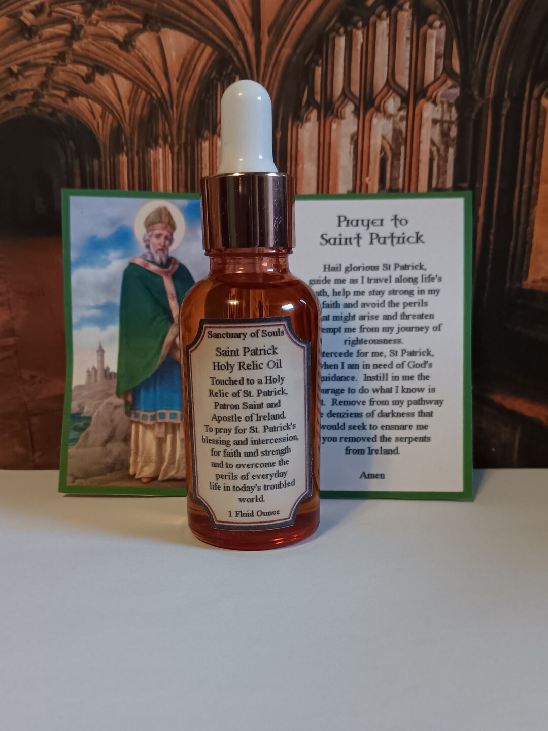 St. Patrick Holy Relic Oil With Prayer Card - Etsy