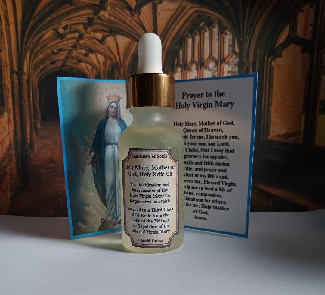Blessed Virgin Mary Holy Relic Oil - 3rd Class Holy Relic-prayer Card ...