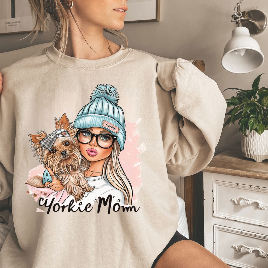 Yorkie Dog Girl Sweatshirt, Yorkie Sweatshirt, Yorkie Dog Mom, Yorkie ...
