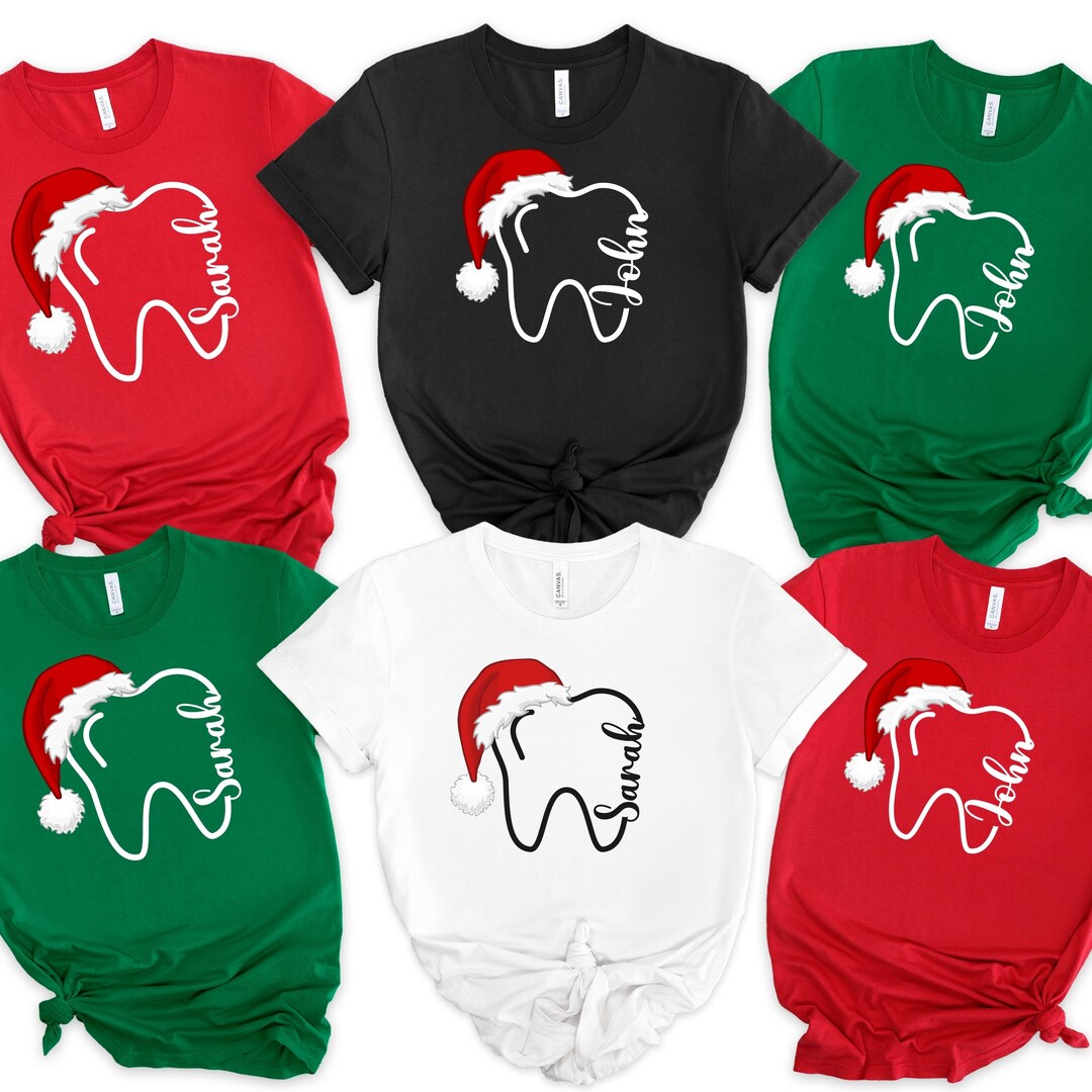 Dentist Custom Christmas Shirt, Dentist Personalized Shirt, Tooth Shirt ...