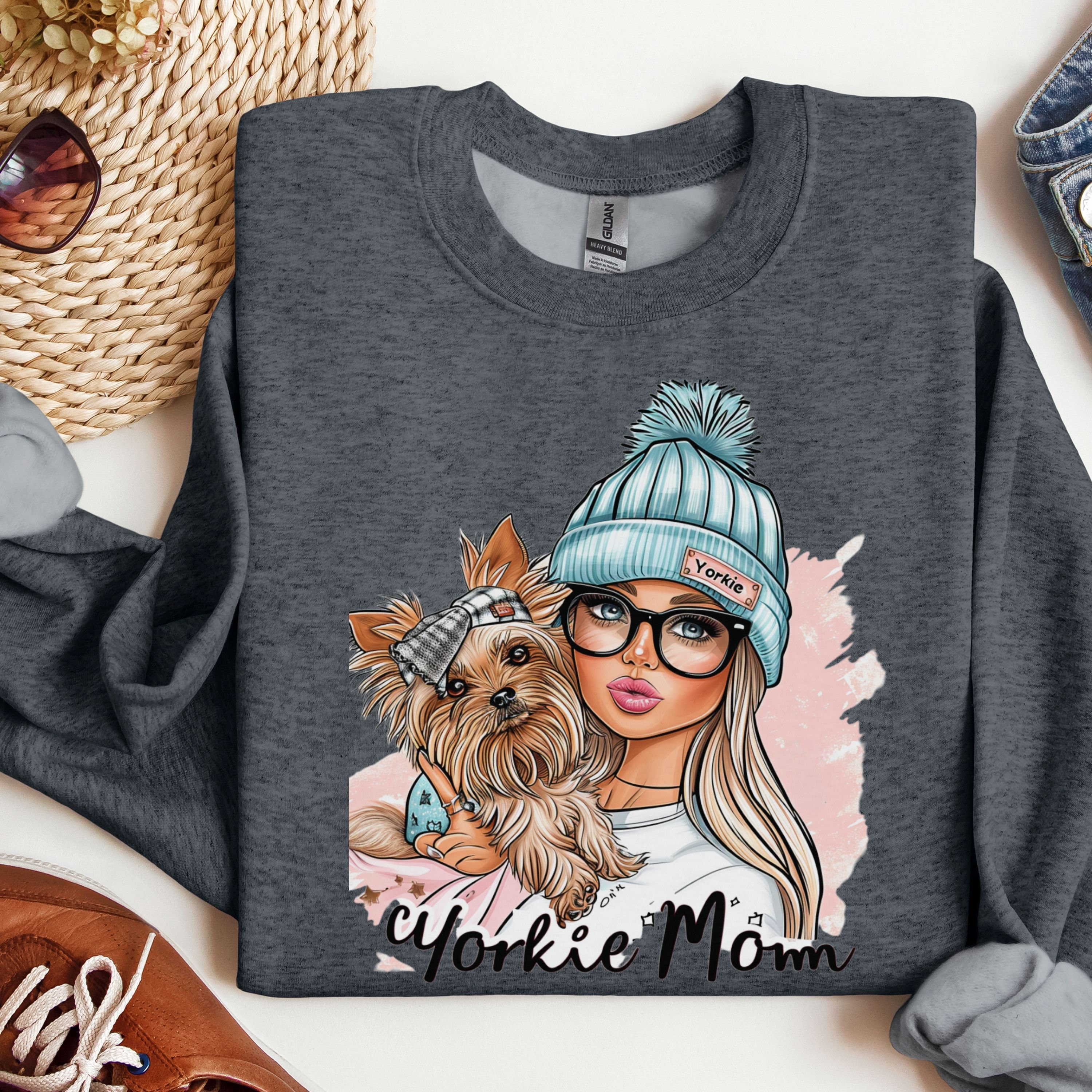 Yorkie Dog Girl Sweatshirt, Yorkie Sweatshirt, Yorkie Dog Mom, Yorkie ...