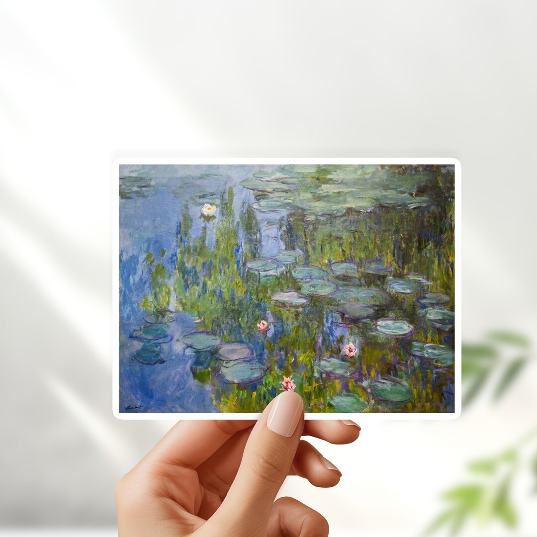 Water Lilies by Claude Monet Sticker for Water Bottle, Hardhat ...