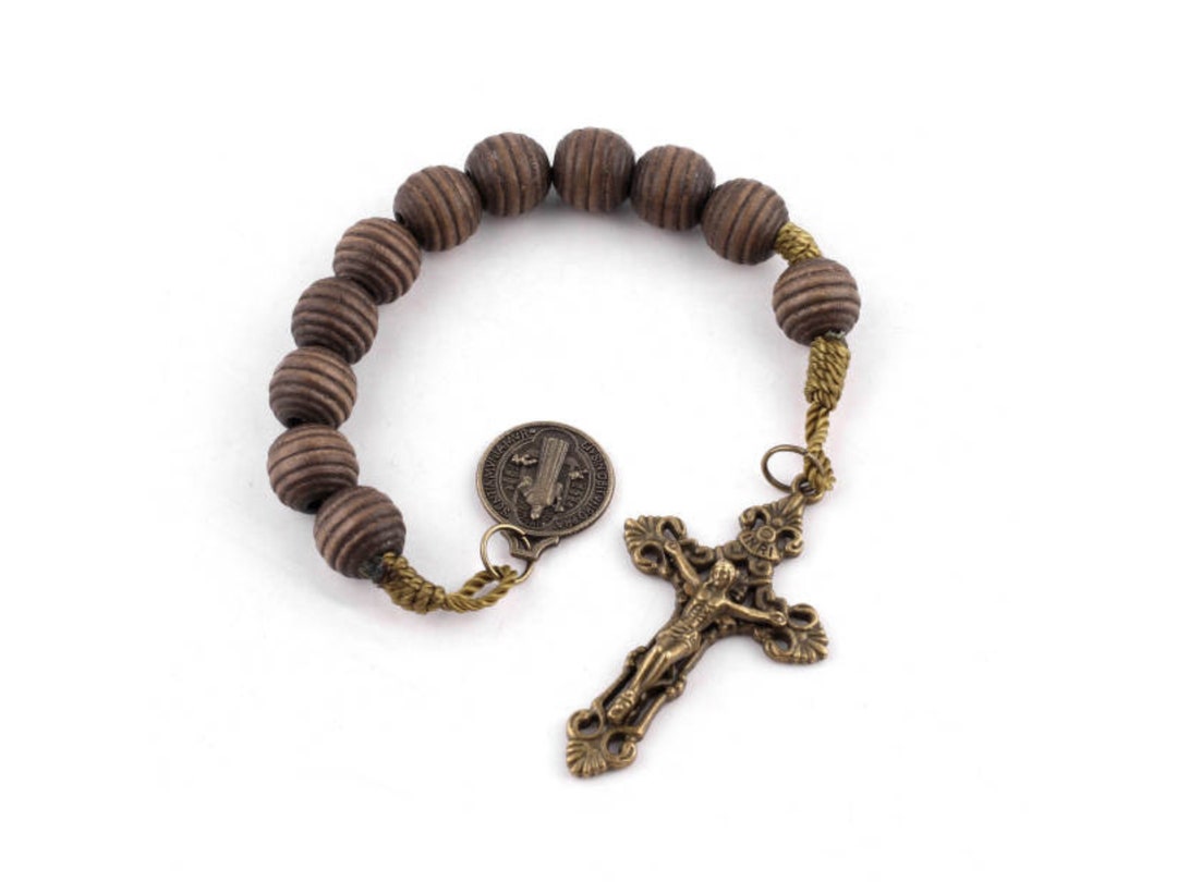 Pocket Rosary One Decade Chaplet Handcrafted Natural Wooden St ...