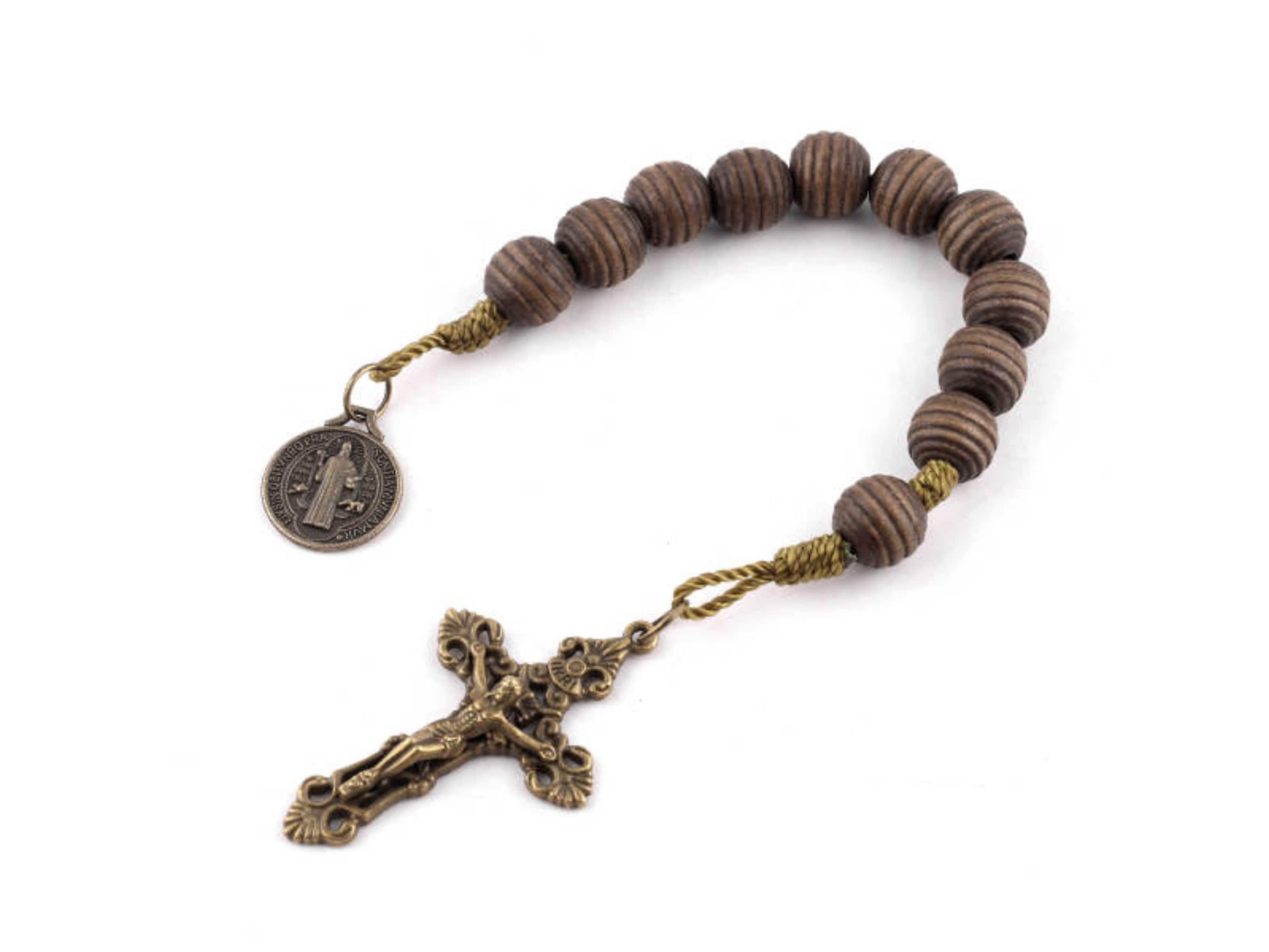 Pocket Rosary One Decade Chaplet Handcrafted Natural Wooden St ...