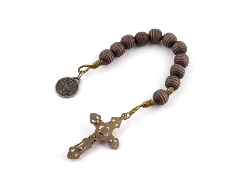 Pocket Rosary One Decade Chaplet Handcrafted Natural Wooden St ...