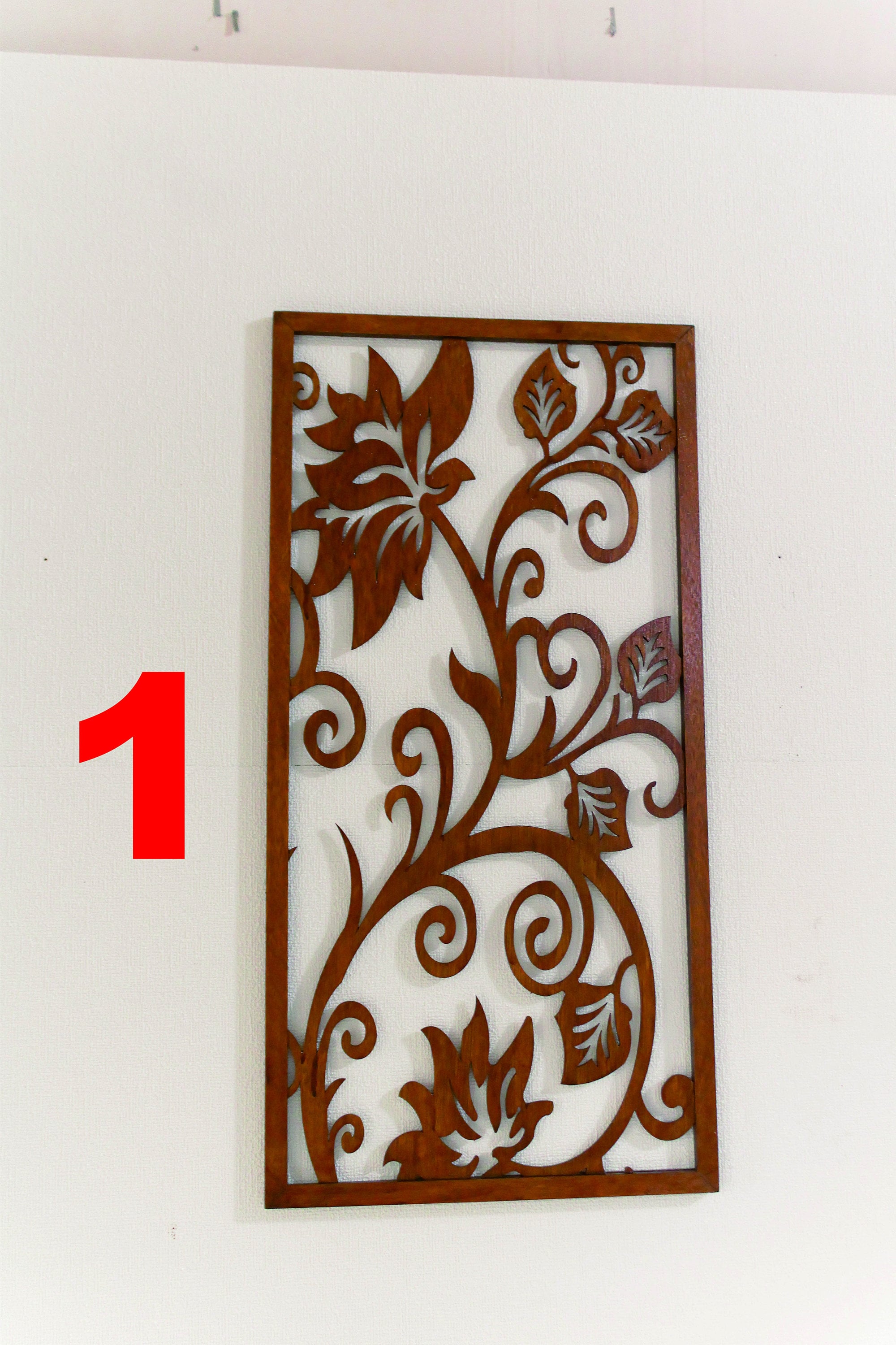 Wood Wall Art Panel, Wood Flowers Wall Decor, Wooden Panel Decor, Wood ...