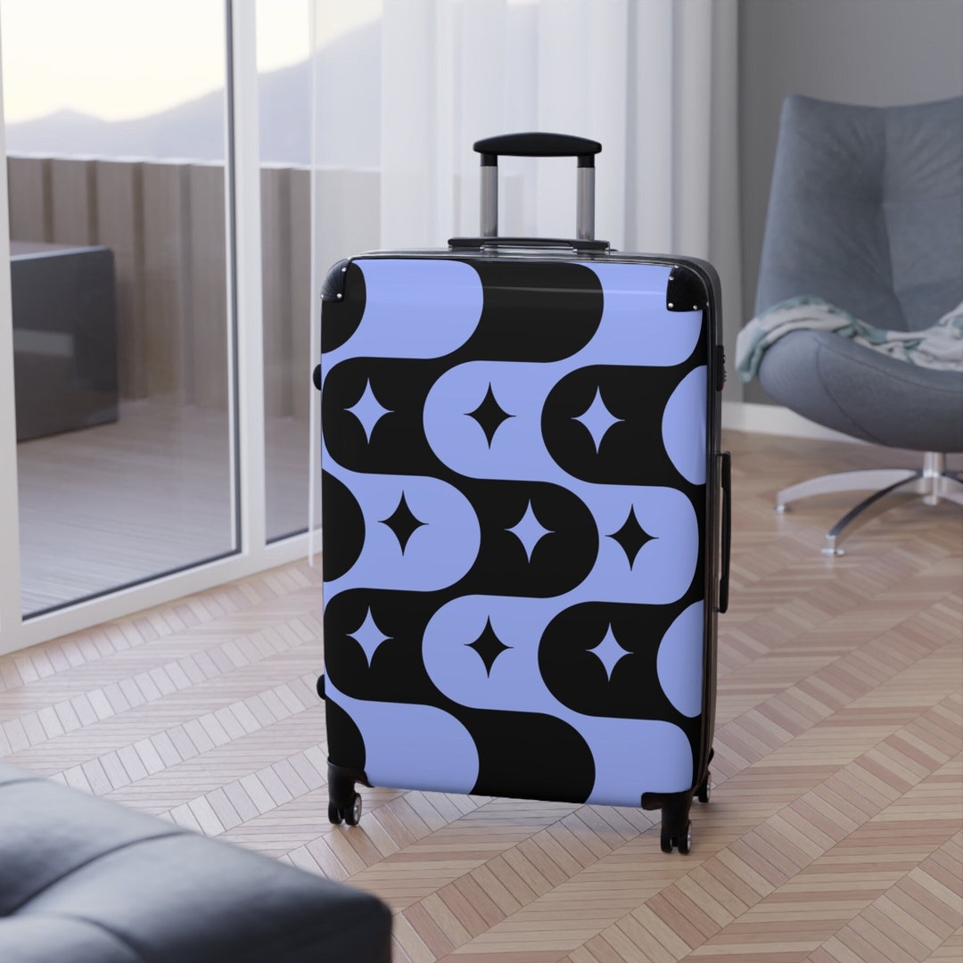 Purple Graphic and Diamond Suitcase, Hard Case With Spinner 360 Degree ...