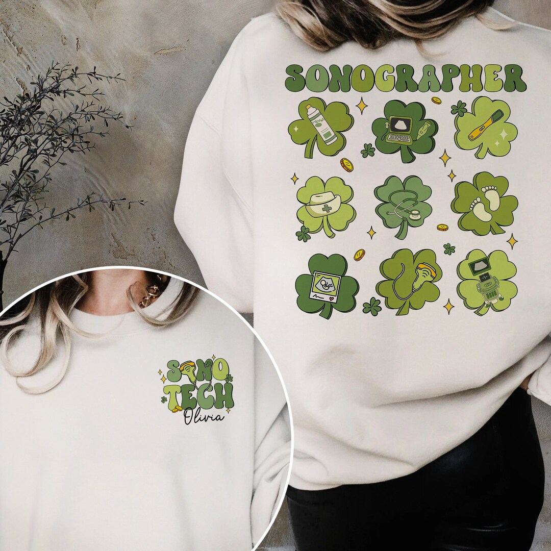 St Patrick's Day Sonographer Shirt, Ultrasound Tech Shirt, Women ...