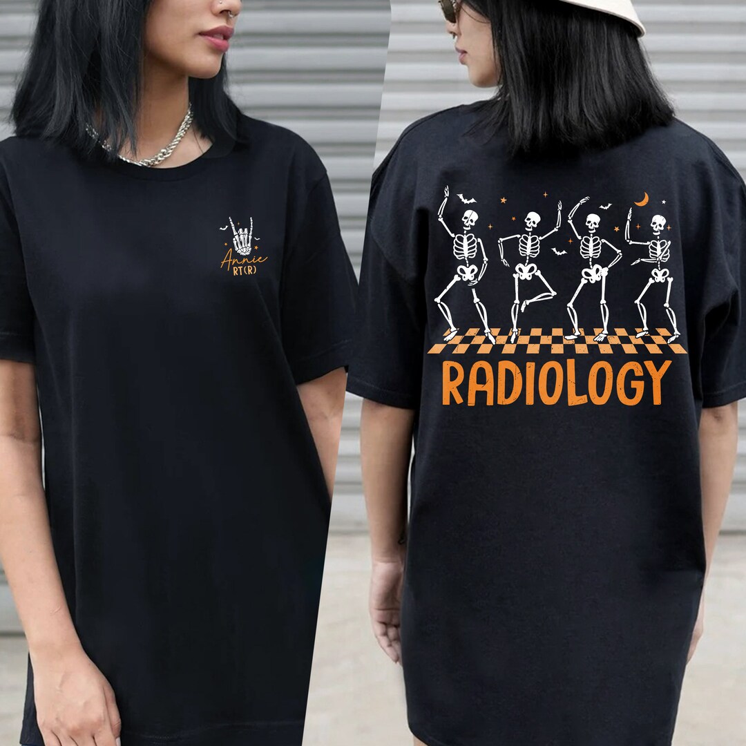 Custom Rad Tech Shirt, Halloween Radiology Shirt, Dancing Skeleton ...
