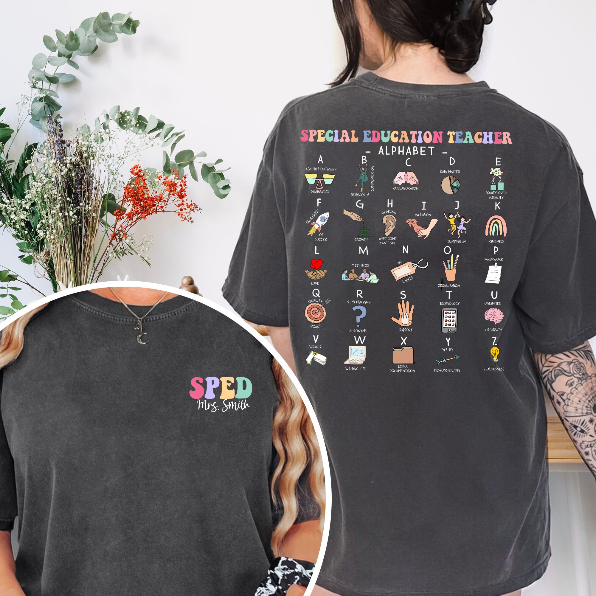 Custom Special Education Teacher Shirt, Special Education Alphabet ...
