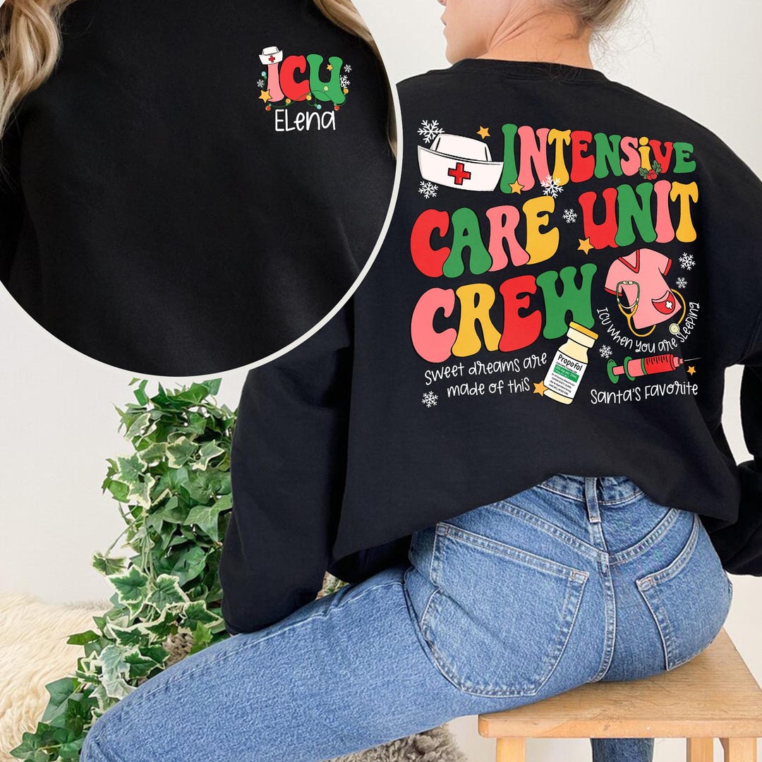 ICU Christmas Shirt, Intensive Care Unit Nurse Shirt, Christmas Icu ...