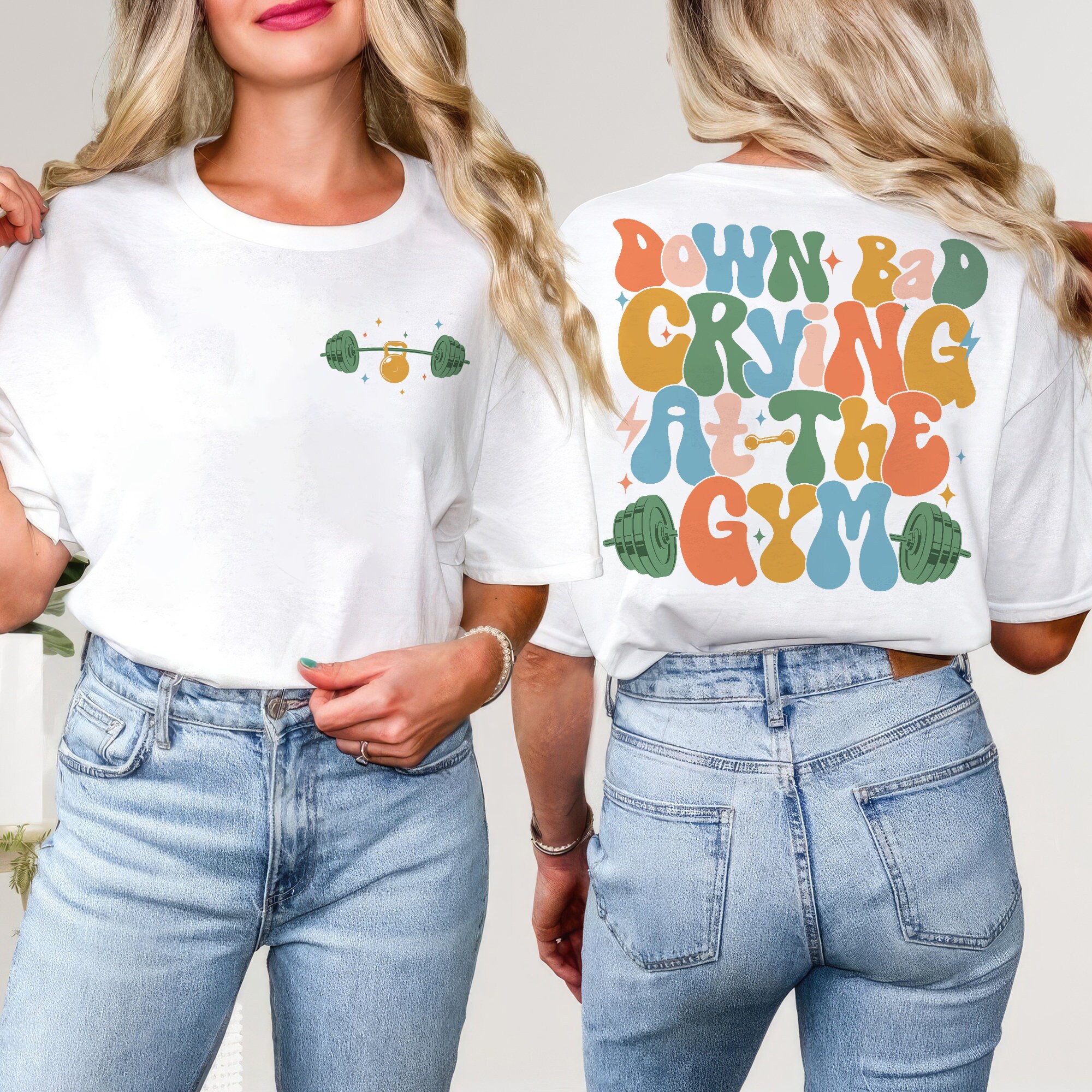 Down Bad Crying at the Gym Shirt, Funny Workout Gym Shirt, Workout ...