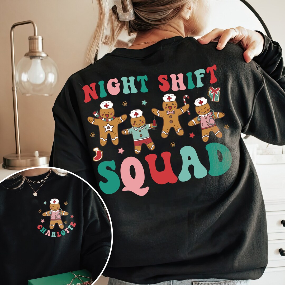 Christmas Night Shift Squad Shirt, Night Shift Nurse Shirt, Christmas ...