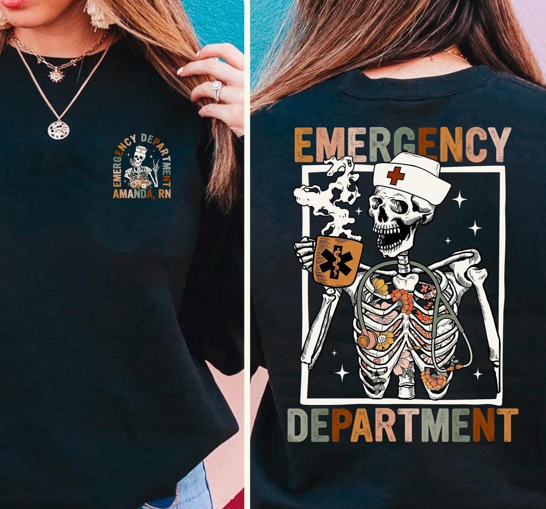 Emergency Department Fall, Skeleton Fall Sweatshirt, Nurse Skeleton ...