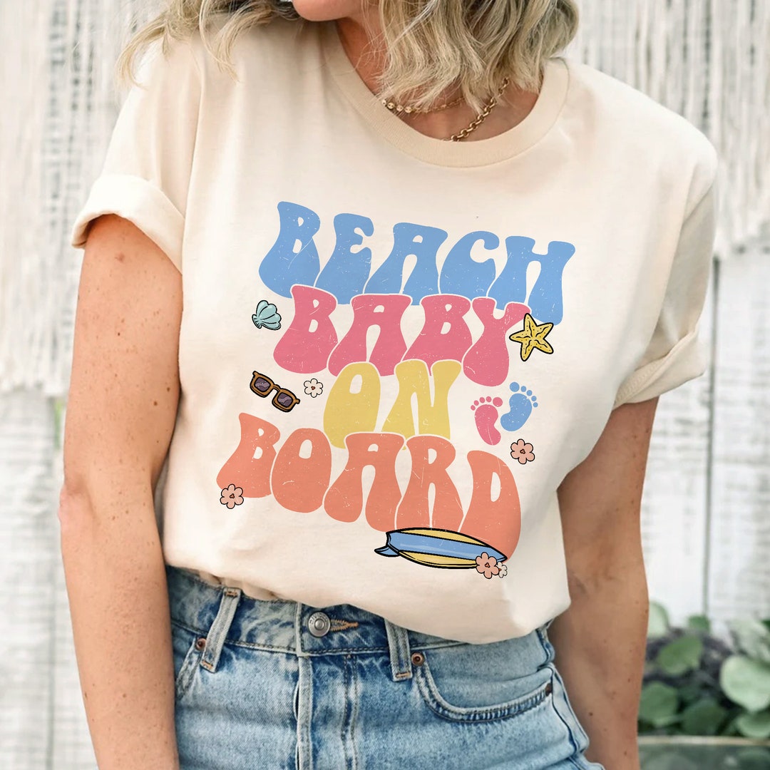 Beach Baby on Board Shirt, Baby Shower Shirt, Pregnancy Announcement ...